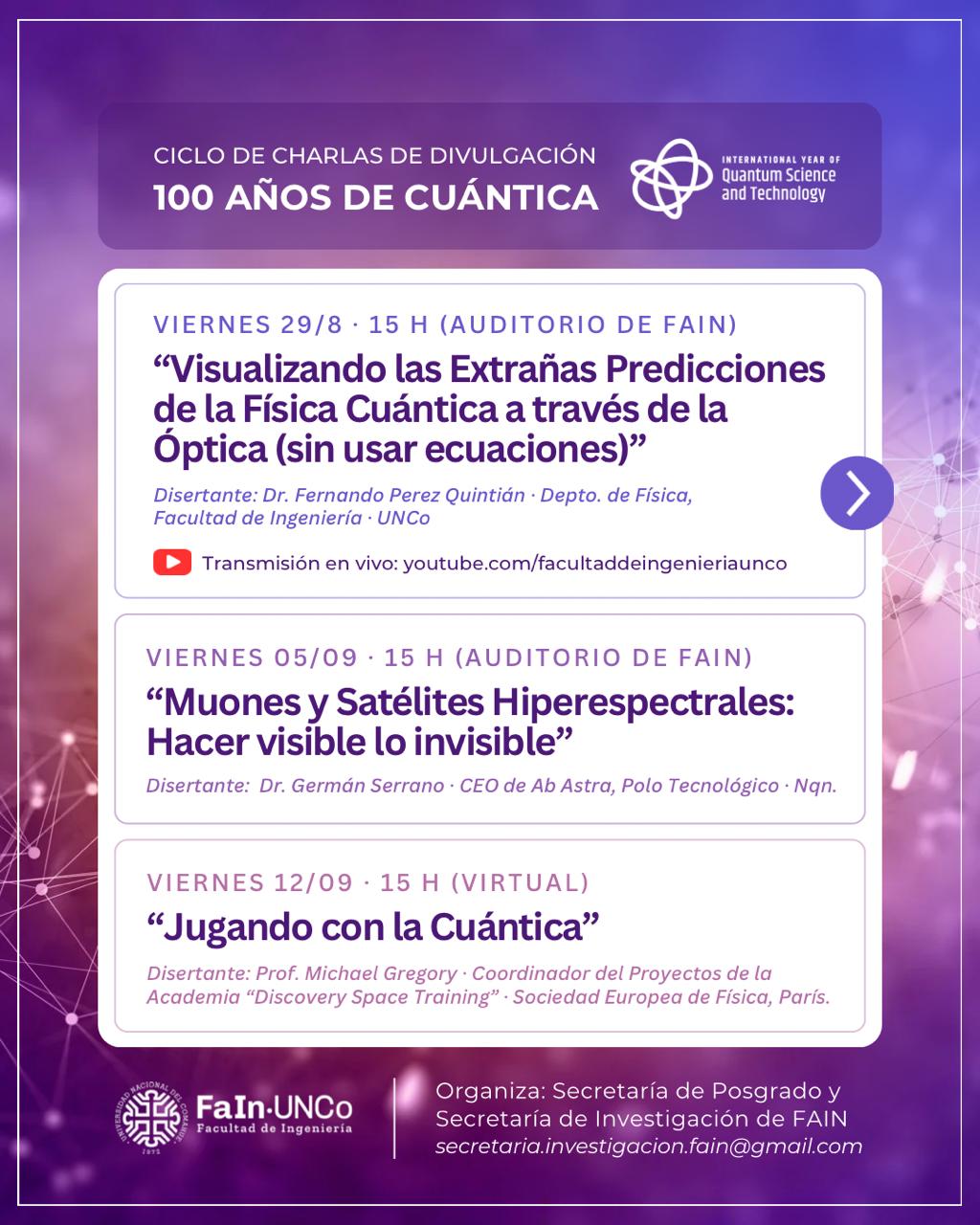 Ciclo de Charlas de Divulgación: 100 Años de Cuántica - IYQ 2025